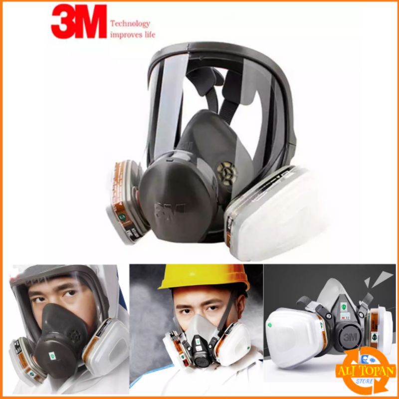 Jual Masker Respirator 3M Multifungsi Type 6800-6200 Full Face-Half ...
