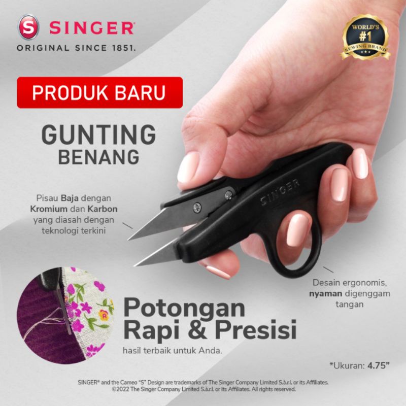 Jual Gunting benang cekrik SINGER 4,75" ( 12,1 cm ) untuk pemula ...