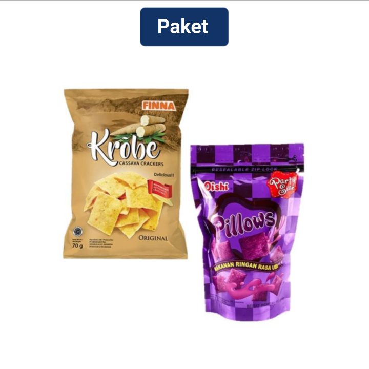 Jual Finna Krobe Cassava Crackers Original 70gr + Oishi Pillows Ubi ...