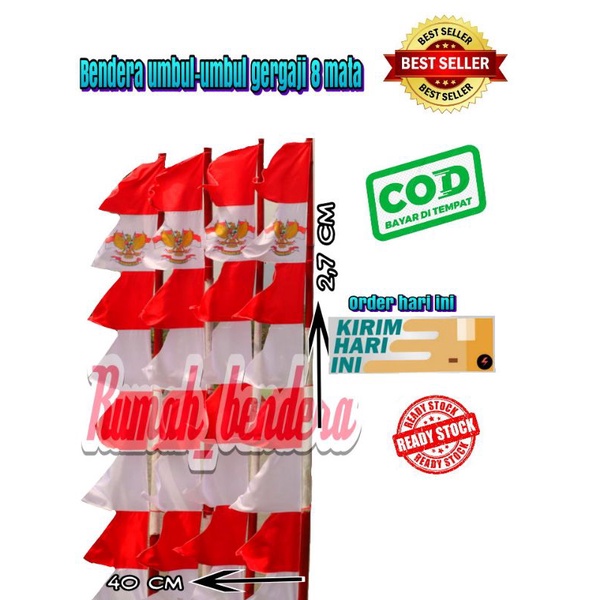 Jual bendera umbul-umbul gergaji 8 mata | Shopee Indonesia