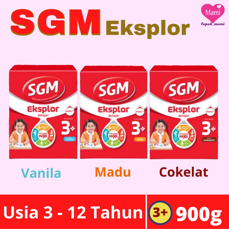 Jual SGM Eksplor 3+ Vanila / Madu 900gr Susu Bubuk Formula Pertumbuhan Anak | Shopee Indonesia