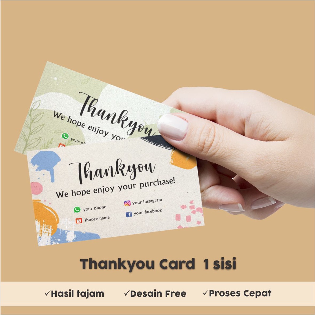 Jual THANKYOU CARD | KARTU OLSHOP | KARTU SOUVENIR | Shopee Indonesia
