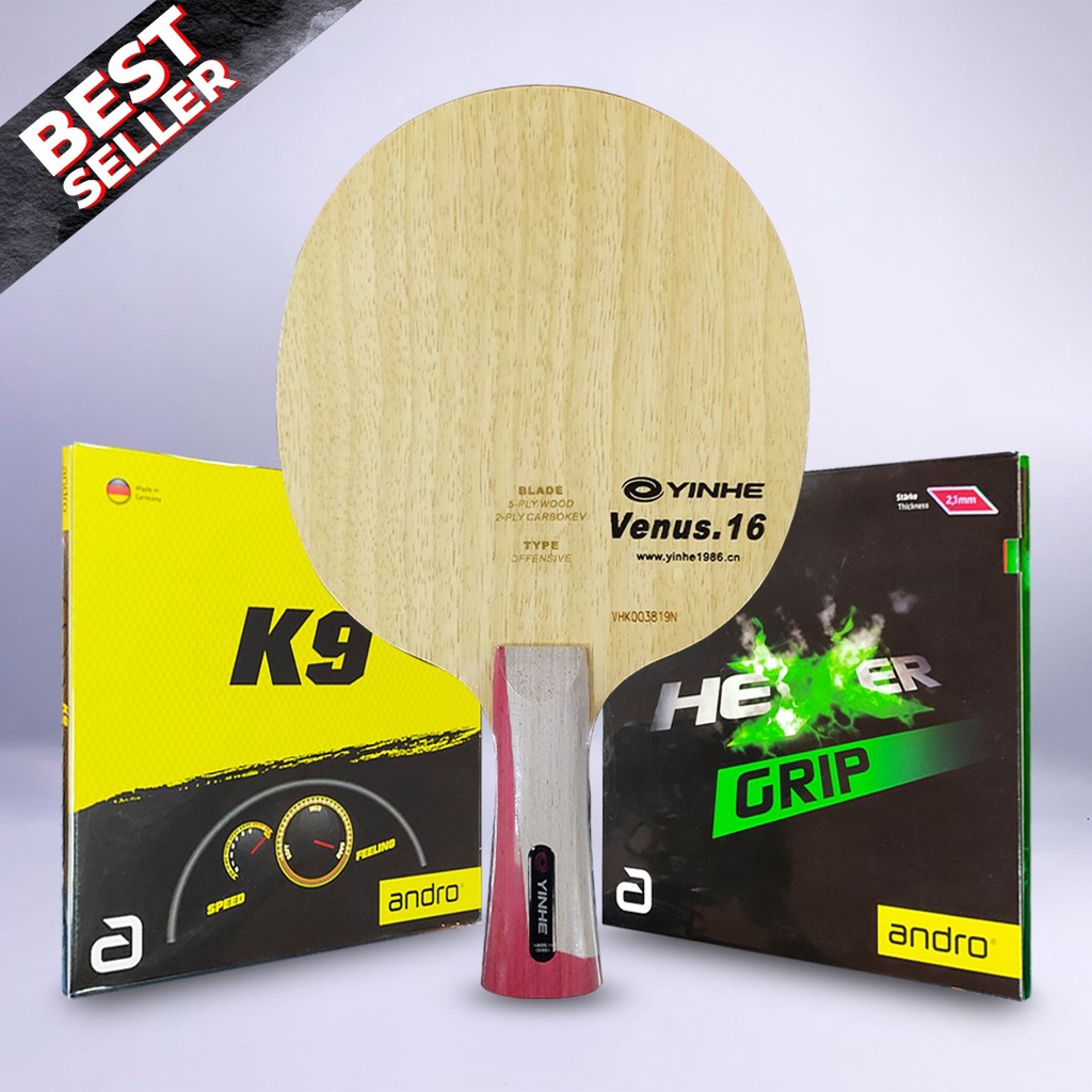 Jual Setup Tenis Meja Pingpong Yinhe Venus 16 Andro K9 Hexer Grip | Shopee Indonesia