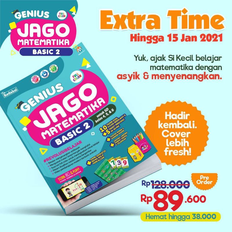 Jual [READY] Buku Penunjang Sekolah Genius Jago Matematika Basic 2 by ...