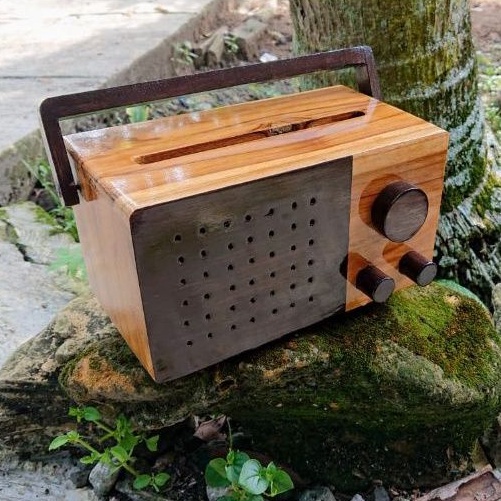 Jual Tempat Tisu/ kotak tisu / tissue Box Radio Retro Style Dari kayu ...