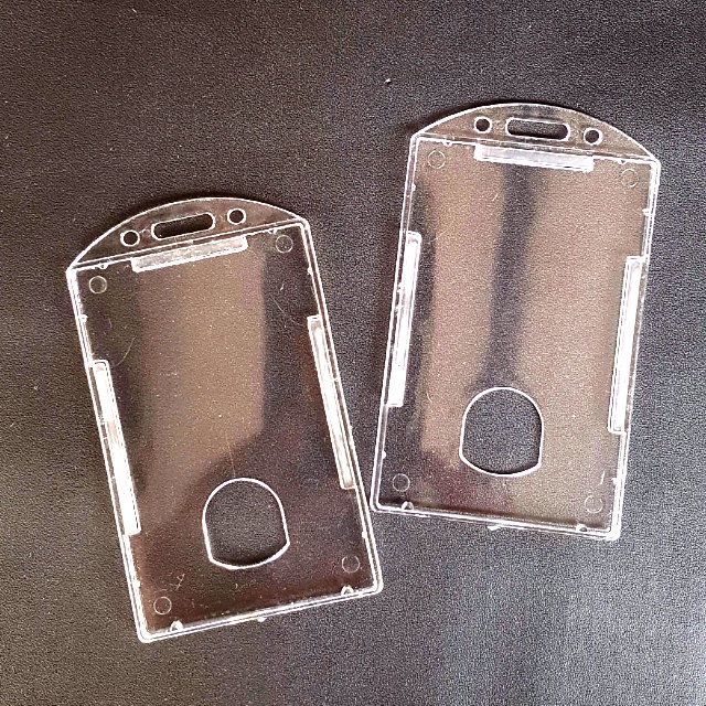 Jual card holder akrilik wadah id idcard transparan bening kaca frame kartu idcard tanda ...