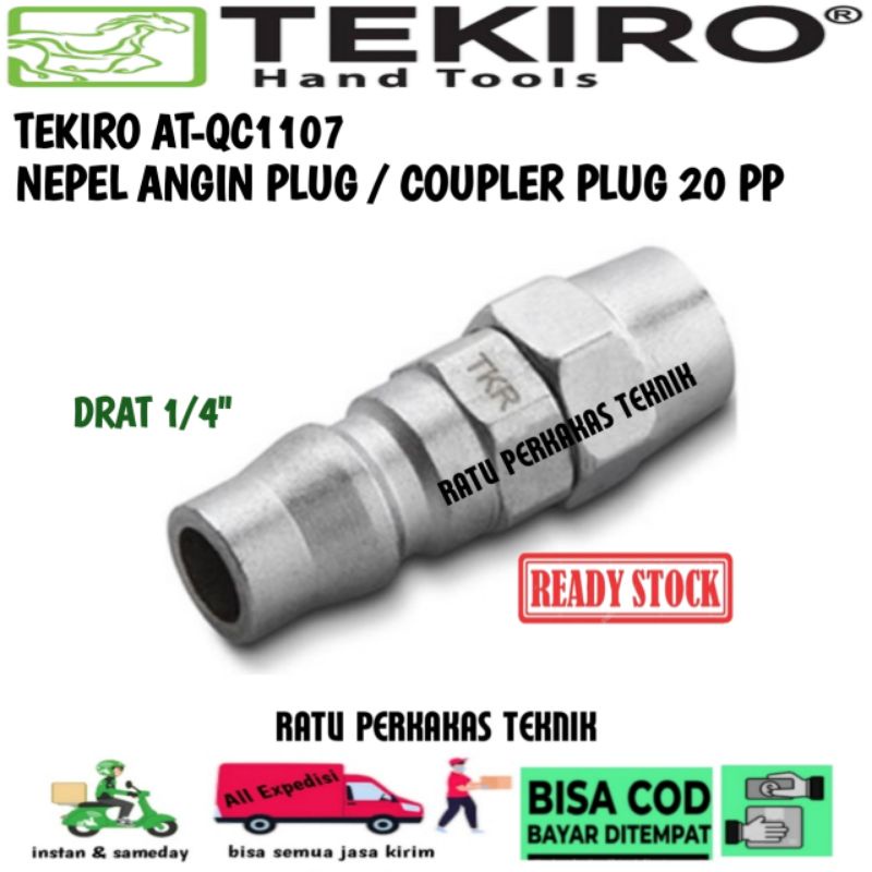 Jual TEKIRO AIR QUICK COUPLER PLUG 20 PP AT-QC1107 KOPLER NEPEL ANGIN KOMPRESOR DRAT 1/4 ...