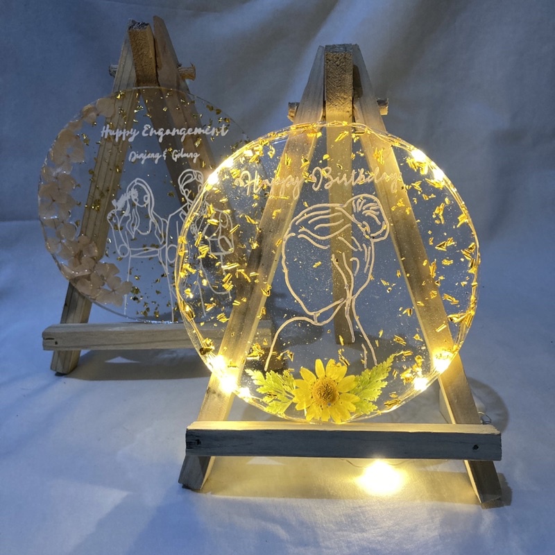 Jual Resin Akrilik sign LED | Acrylics resin gift | Custom kado hadiah ...