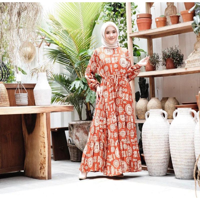 Jual Gamis Sekanti /Premium/Perpaduan warna merah &putih | Shopee Indonesia