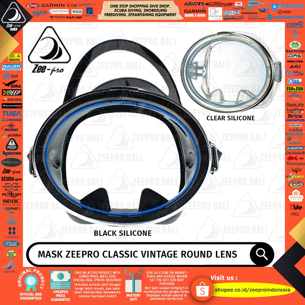 Jual Diving Mask Zeepro Classic Nelayan Round Single Lens Alat ...
