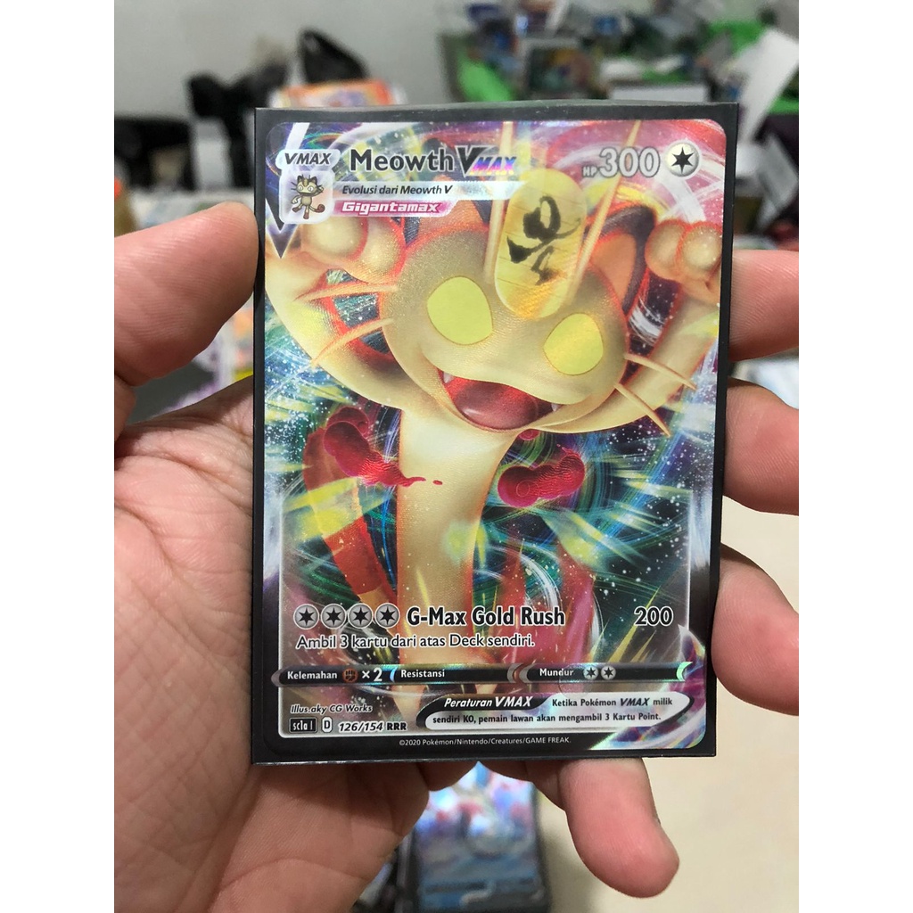 Jual Kartu Pokemon TCG Meowth VMax RRR sc1a Pedang & Perisai Team ...