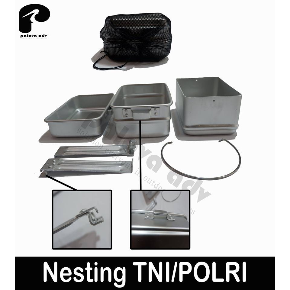 Nesting TNI Alat Masak Outdoor Asli Tebal | Shopee Indonesia