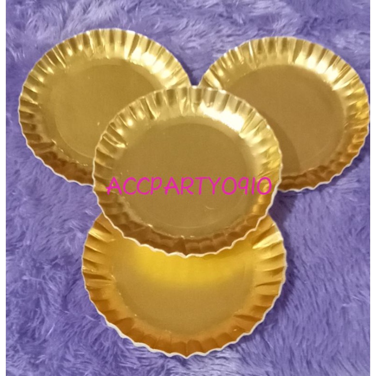 Jual Piring Kue Ulang Tahun / Piring Kue Warna Emas Kw 1 (isi 10lmbr ) | Shopee Indonesia