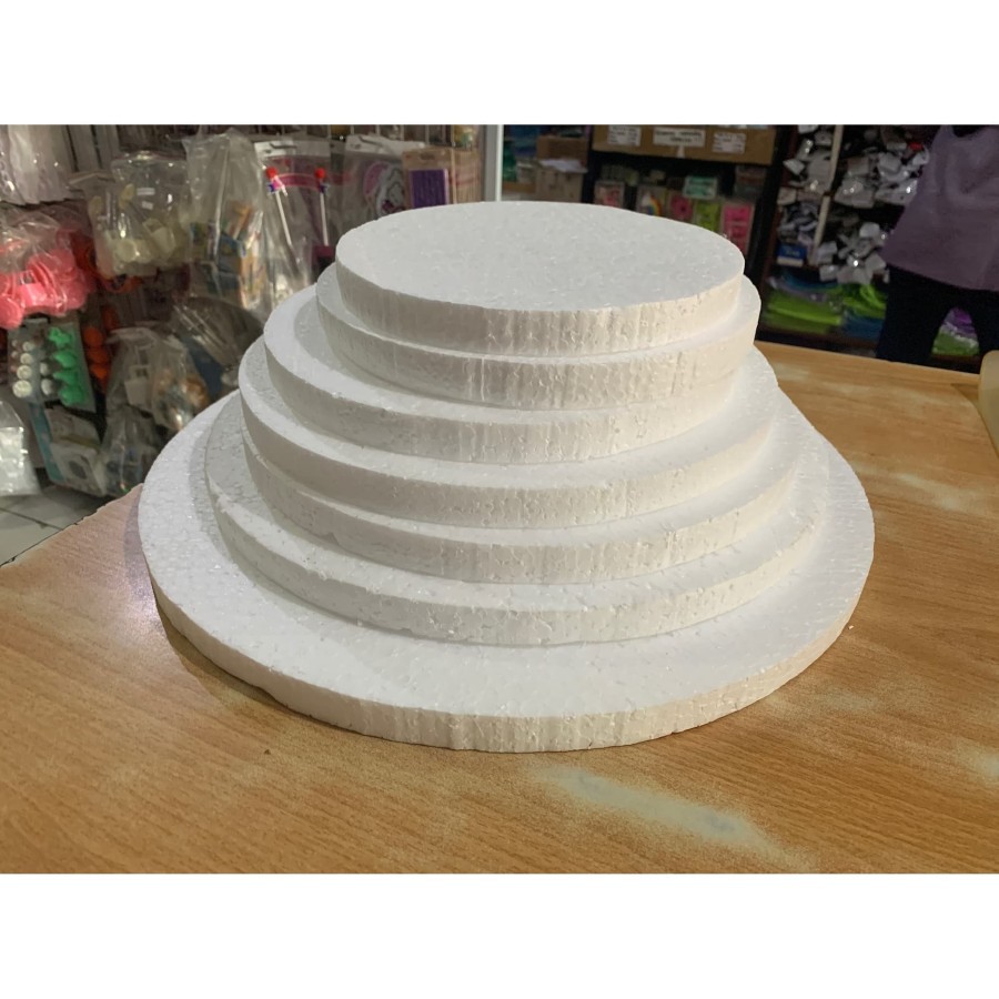 Jual Styrofoam bulat 40 cm tinggi 2 cm / Gabus dummy kue alas cake base ...