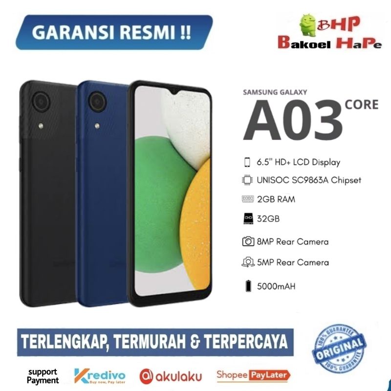 Jual hp samsung a03 core 2 32gb gransi resmi SEIN 1tahun Indonesia ...