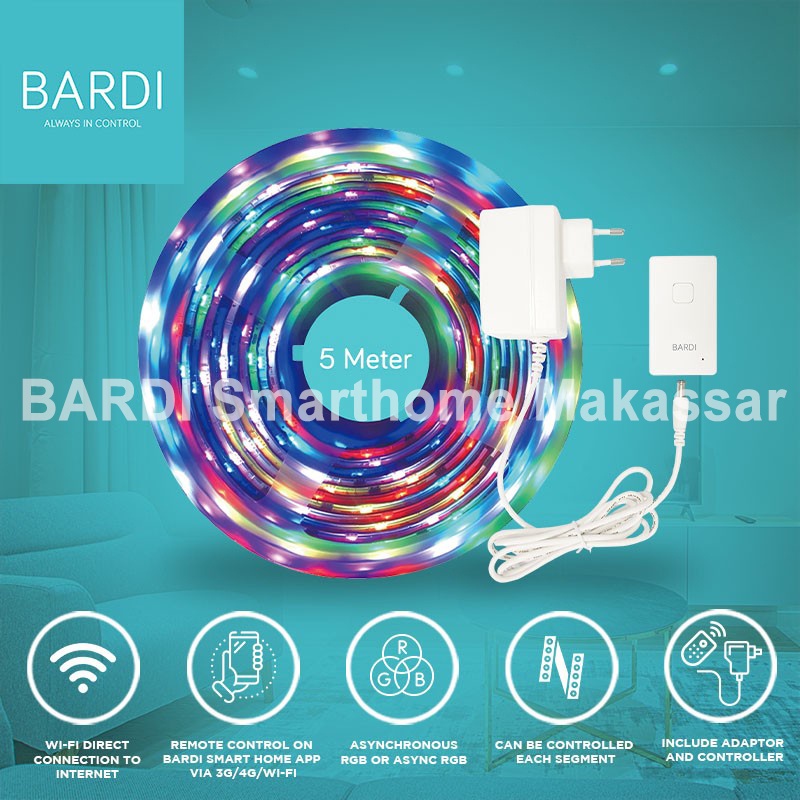 Jual BARDI LED Flowing Strip 5M with Adaptor Smart Wifi | Shopee Indonesia