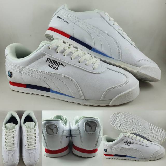 Jual Sepatu Kets Puma Roma Leather BMW MMS White Putih | Shopee Indonesia