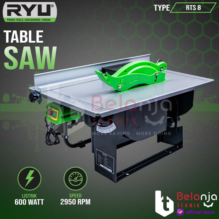 Jual Ryu Table Saw RTS 8 Inch 600 Watt Gergaji Potong Kayu RTS In ...