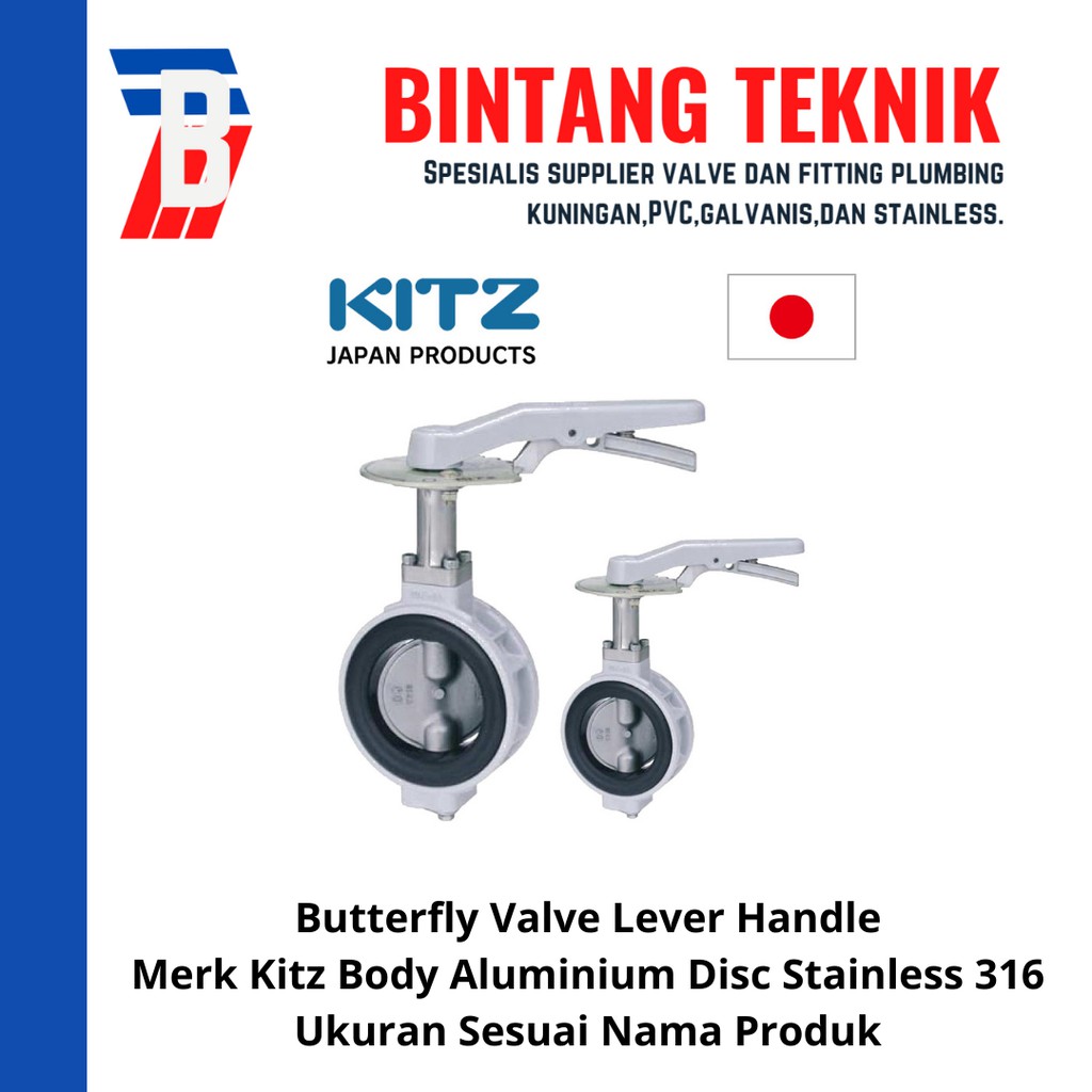 Jual Butterfly Valve Kitz 3" inch Aluminimum Lever Handle | Shopee Indonesia