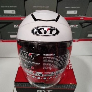 Jual Helm KYT Kyoto R Plain White / KYT Kyoto Solid Putih / Half Face ...