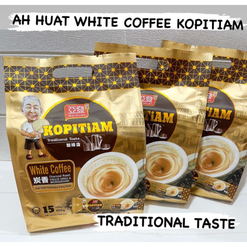 Jual AH HUAT AHUAT WHITE COFFEE KOPITIAM TRADITIONAL TASTE isi 15*30 gr ...