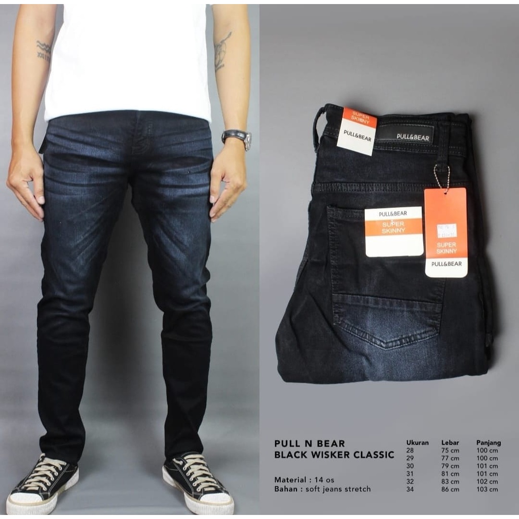 Jual JEANS CELANA JEANS PRIA PULL N BEAR JEANS EMLEM ORIGINAL | Shopee Indonesia
