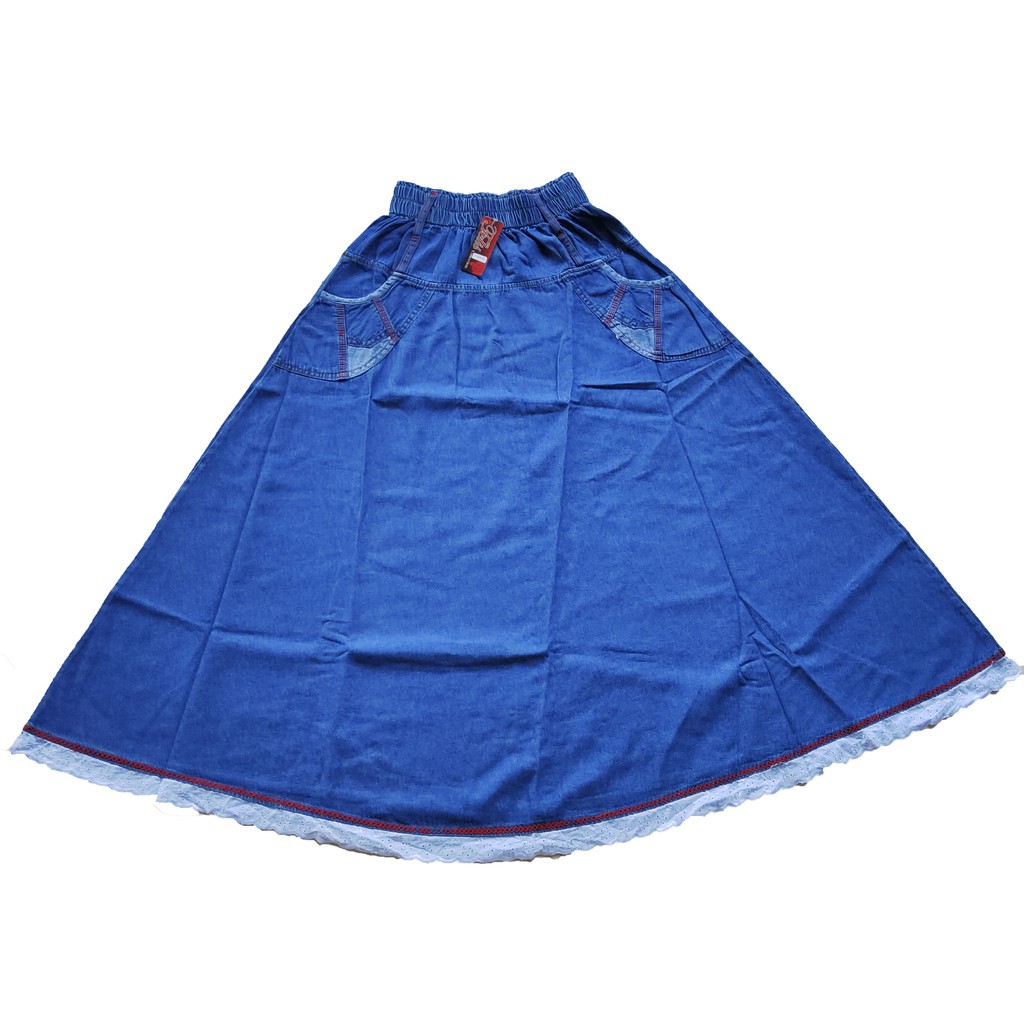 Jual ROK JEANS MODEL PAYUNG VARIASI RENDA PUTIH UKURAN STANDAR DAN ...