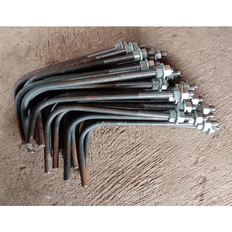 Jual angkur L m19 x 50cm x 10cm st37 (beton) 2mur + 1ring plat ...