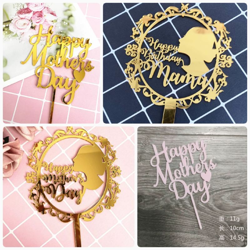 Jual TOPPER CAKE HAPPY MOTHERS DAY TOPPER SELAMAT HARI IBU HAPPY MOTHER ...