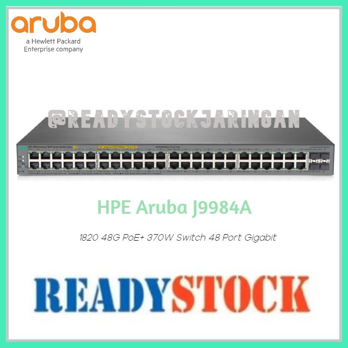 Jual HPE Aruba J9984A 1820 48G PoE+ 370W 48 Port Gigabit Switch ...
