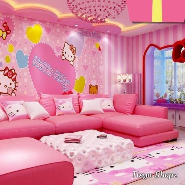Jual Walpaper dinding Garis Pink Minimalis 45 cm x 9 meter | Shopee ...