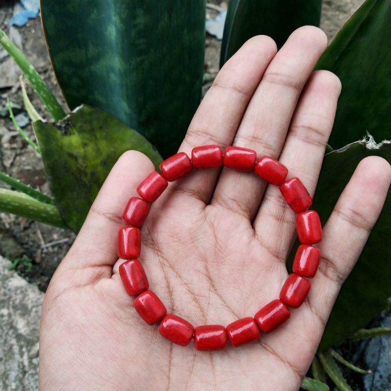 Jual Gelang Red Koral/Batu Marjan Bentuk Tabung Asli Berkualitas ...