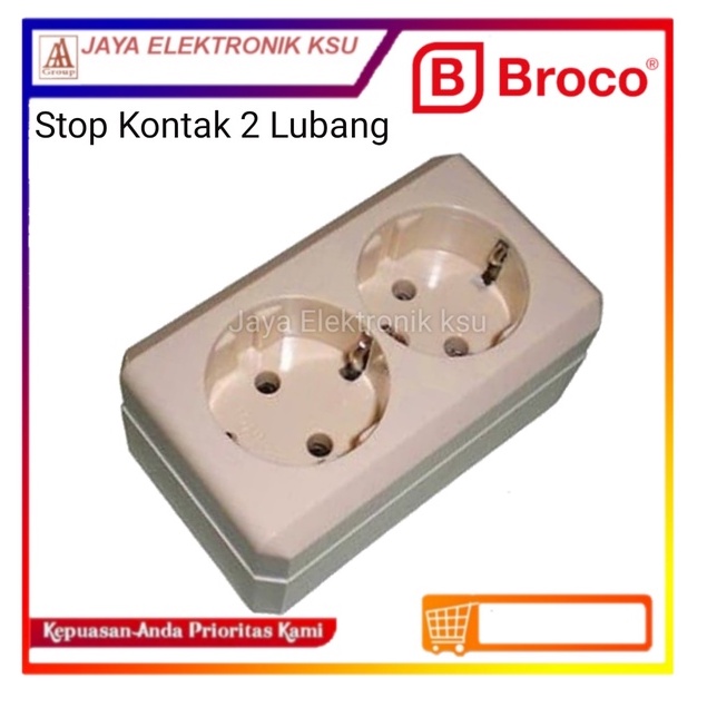 Jual STOP KONTAK BROCO 2 LUBANG OUTBOW 15420 | Shopee Indonesia