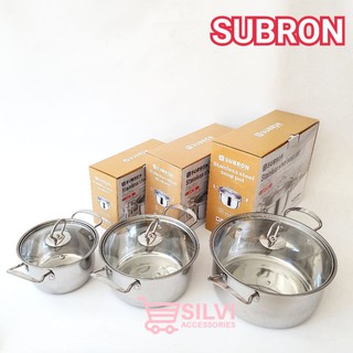 Jual Panci Kuah Sop Sup Mpasi SUBRON Stainless 16cm 20cm 24cm Panci Sup ...