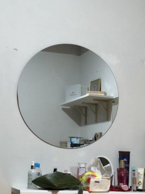 Cermin lingkaran bulat mirror tanpa bingkai no frame round mirror ...