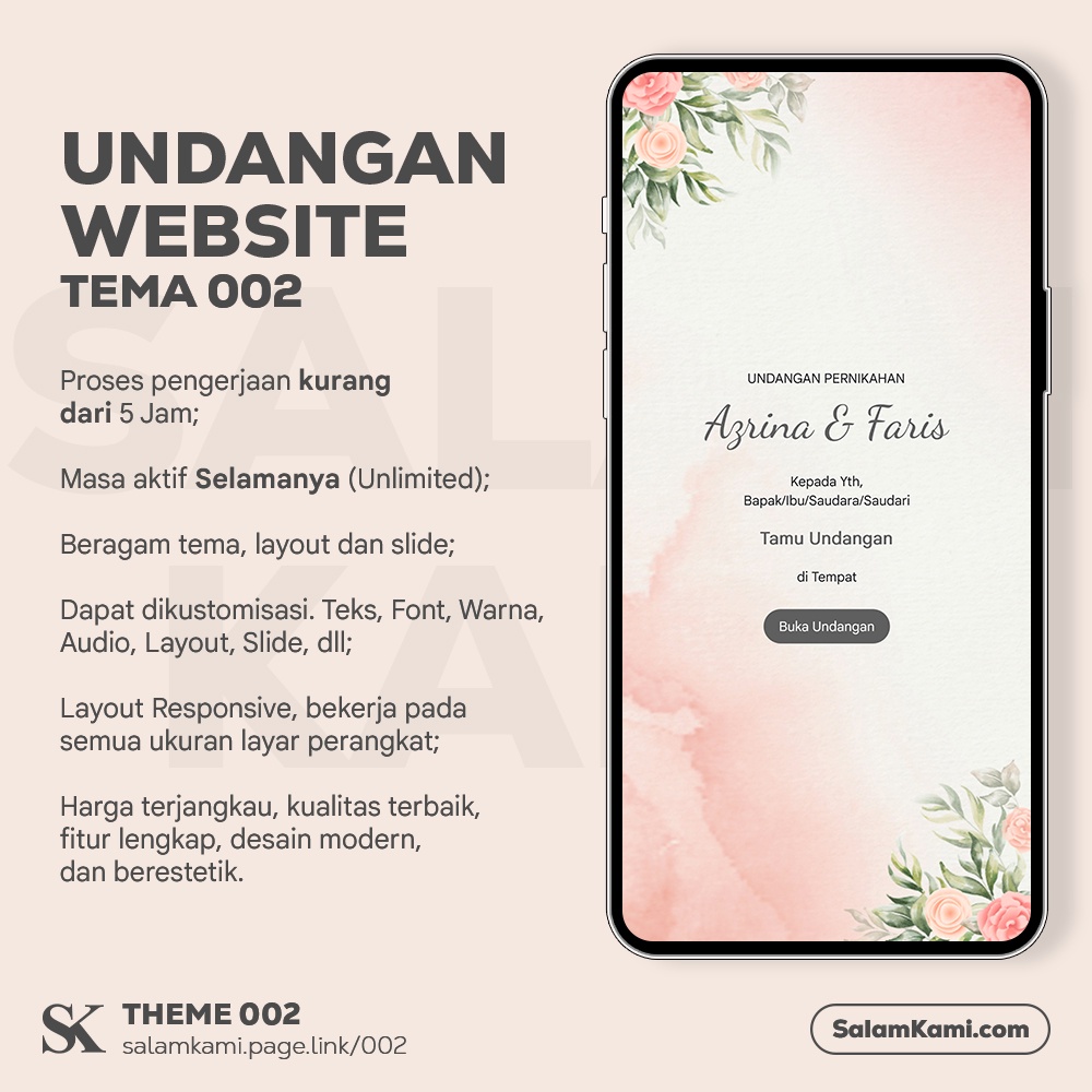 Jual Undangan Digital Online Web/Website Pernikahan Premium Fitur ...