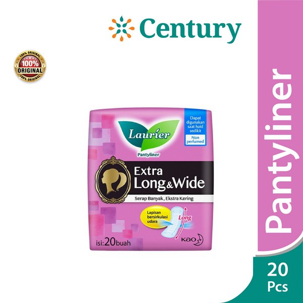 Jual LAURIER PANTYLINER EXTRA LONG&WIDE ISI 20 PCS / PANTYLINER ...