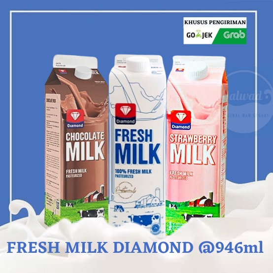 Jual Fresh Milk Diamond - Susu Segar Pasteurisasi (946ml) | Shopee ...