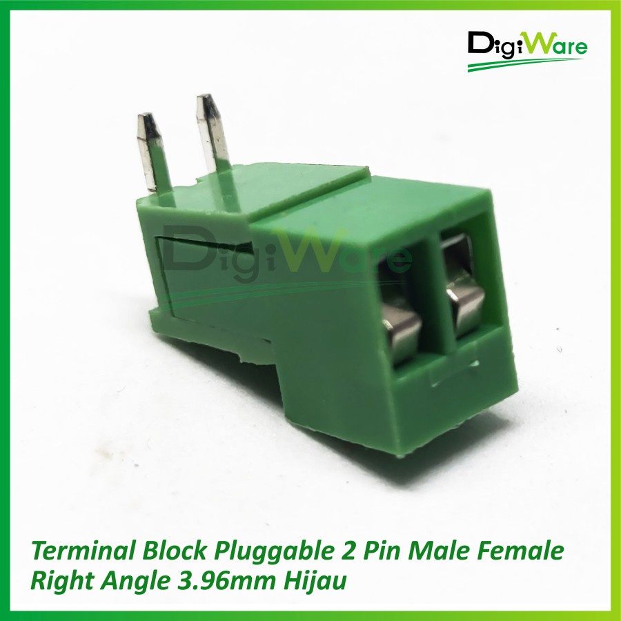 Jual Terminal Block Pluggable 2 Pin Male Female Right Angle 3.96mm ...