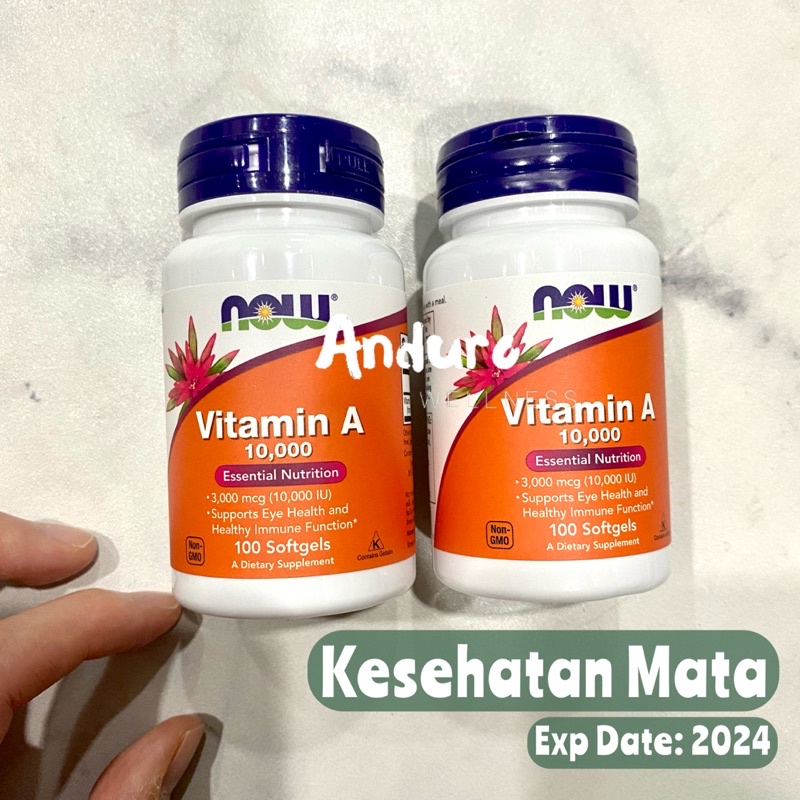 Jual NOW Vitamin A 10000 IU 100 caps Kesehatan Mata 100% ORI MURAH ...