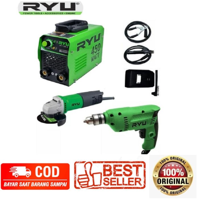 Jual PAKET TEKIRO RYU MESIN LAS 450 WATT GERINDA MESIN BOR LISTRIK ...