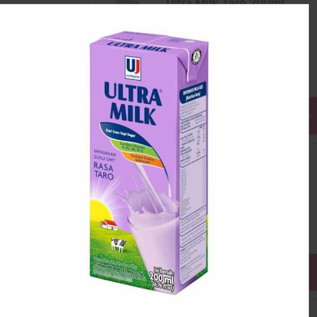 Jual Susu Ultra milk rasa taro full cream coklat kemasan uht 200 ml ...