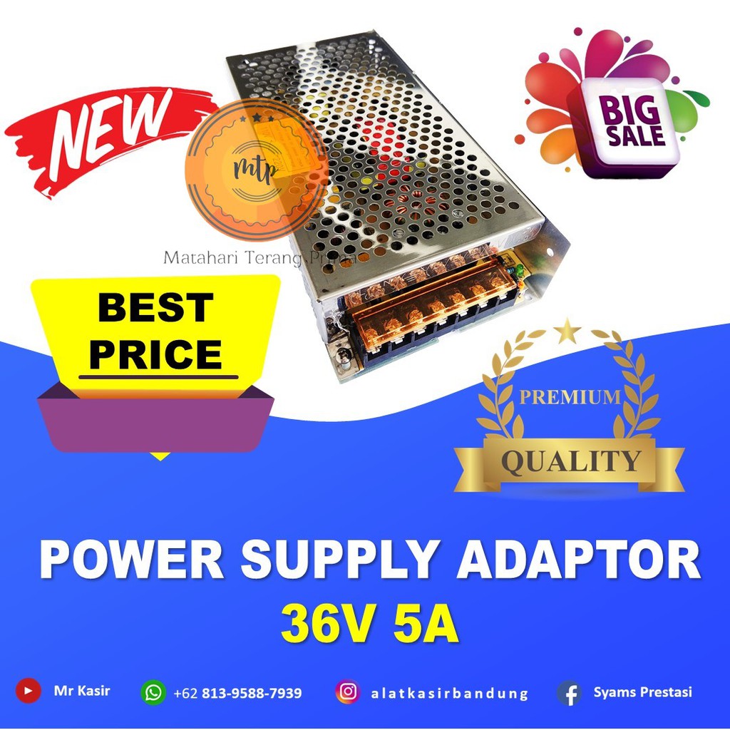 Jual Power Supply Switching PSU / Adaptor Jaring 36V 5A High Quality - MURAH DAN BERGARANSI ...