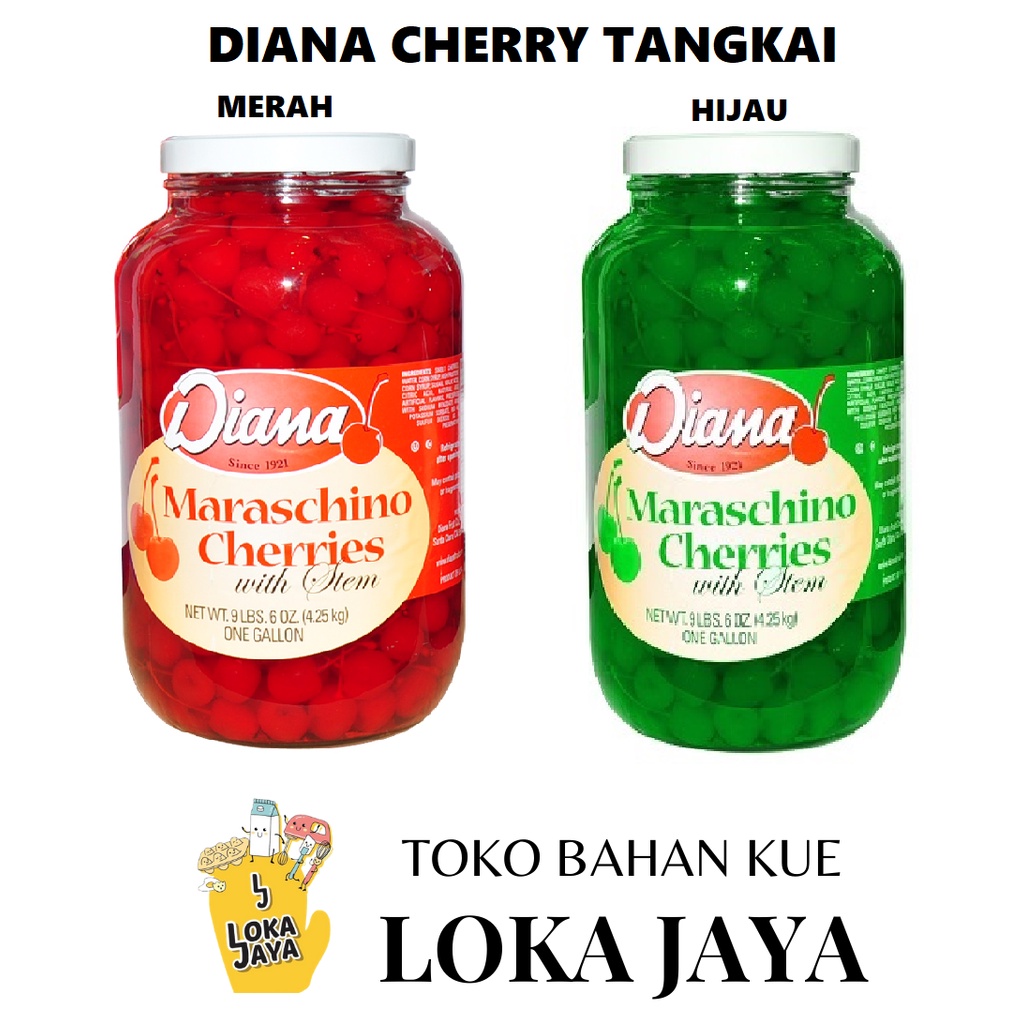 Jual DIANA CHERRY TANGKAI WARNA HIJAU & MERAH (REPACK 100G & 250G ...