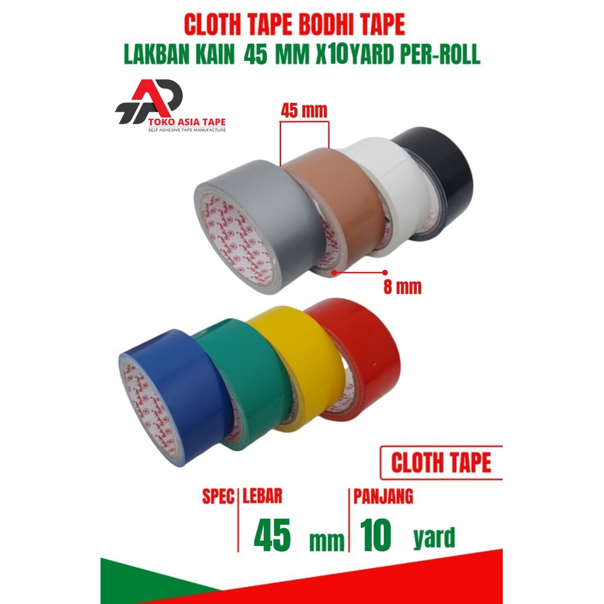 Jual LAKBAN KAIN / CLOTH TAPE WARNA 45MM X 10YARD BODHI TAPE 1 ROLL ...
