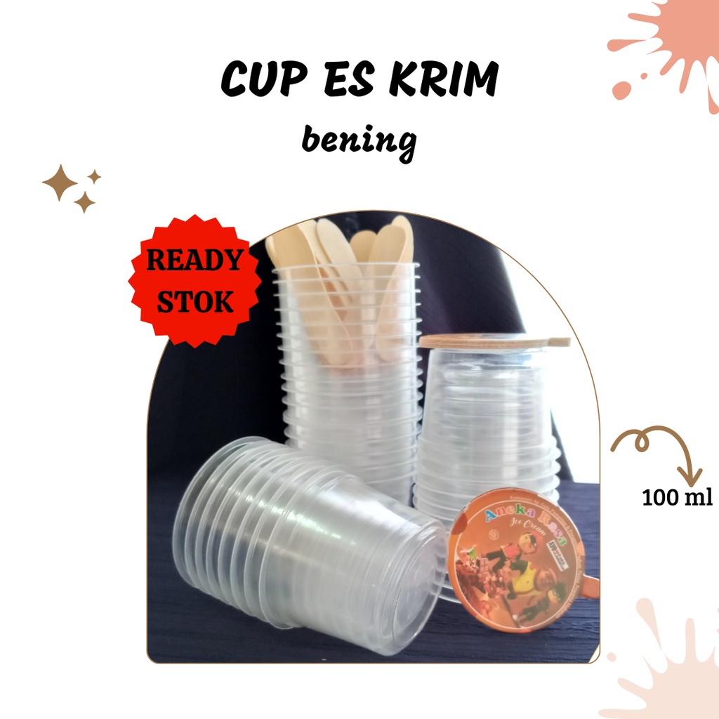 Jual PLASTIK CUP ES KRIM BENING - CUP ES KRIM 100 ML - HARGA CUP ES ...