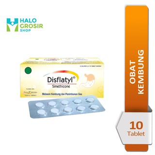 Jual Disflatyl 1 Blister @ 10 Tablet Obat Kembung Simethicone | Shopee ...