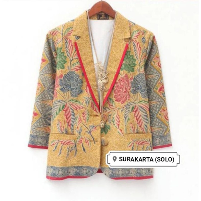 Jual Blazer Batik Wanita Asli Solo Lapis Toyobo Full Kain Batik Bahan ...