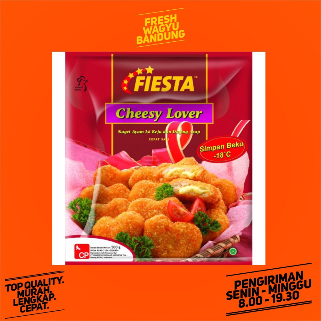 Jual FIESTA CHEESY LOVER CHICKEN NUGGET PREMIUM Naget Ayam Keju 500g ...