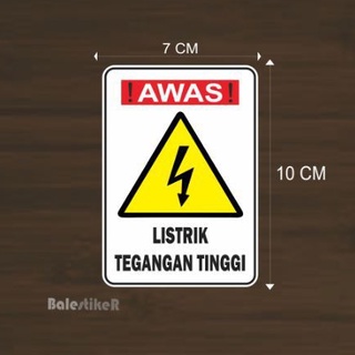 Jual stiker warning tegangan listrik sticker | Shopee Indonesia